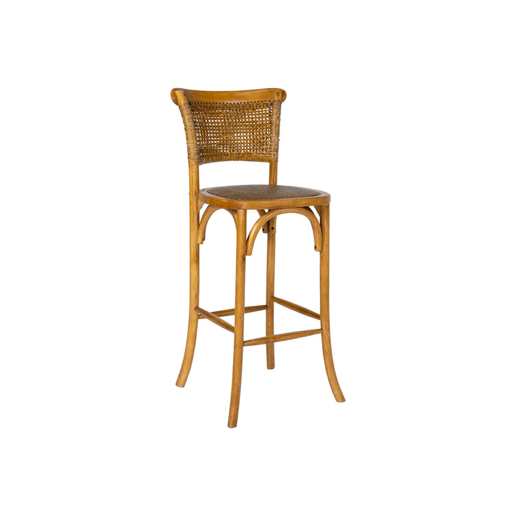 SILLA PARA BAR EN MADERA NATURAL SES RATTAN - Eventos Del Cibao