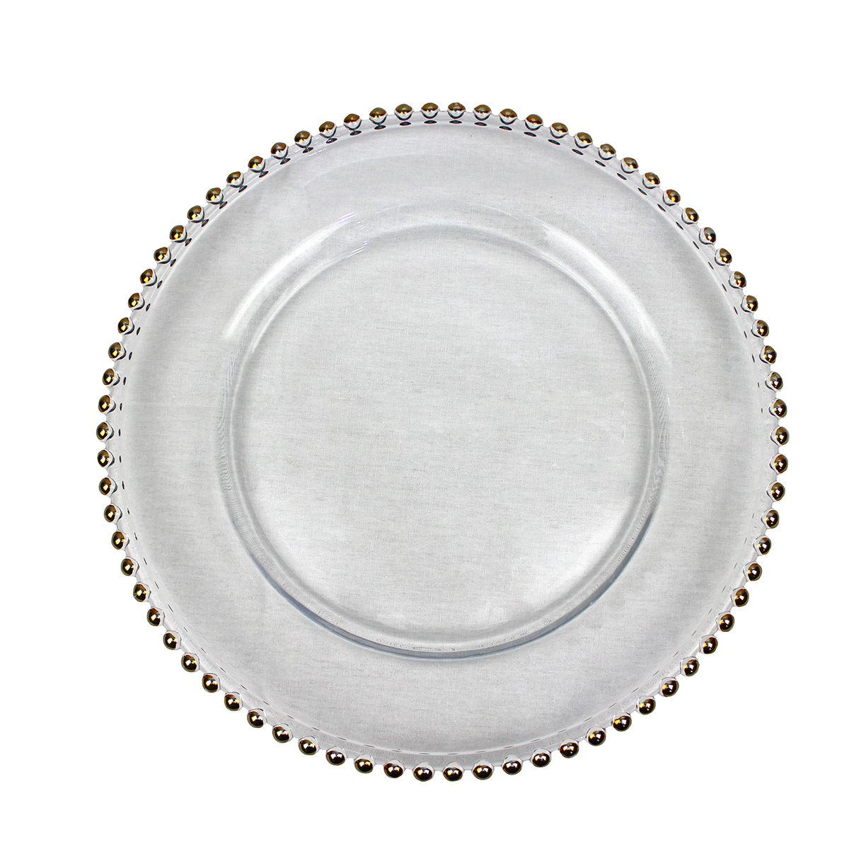 PLATO BASE EN CRISTAL COLLAR DORADO - Eventos Del Cibao