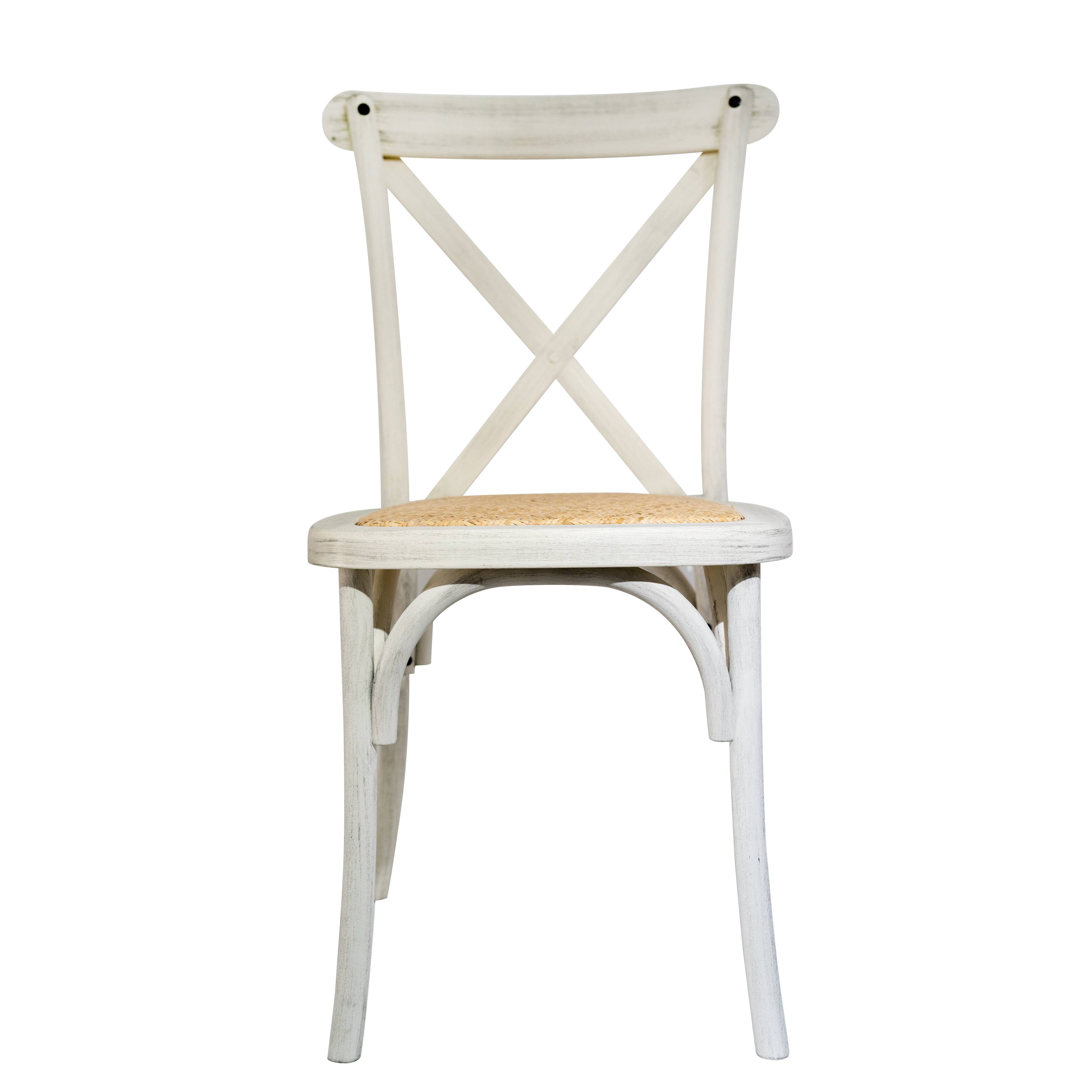 SILLA CROOS BACK BLANCO WASH – Eventos Del Cibao